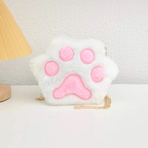 Kathrono | Bags | Awesome Super Adorable Fuzzy Chained Paw Bag Purse ...